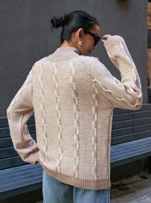 EURMUSE Pullover mit Kabel Muster und Bouclé Garn | aktuelle Trends ...