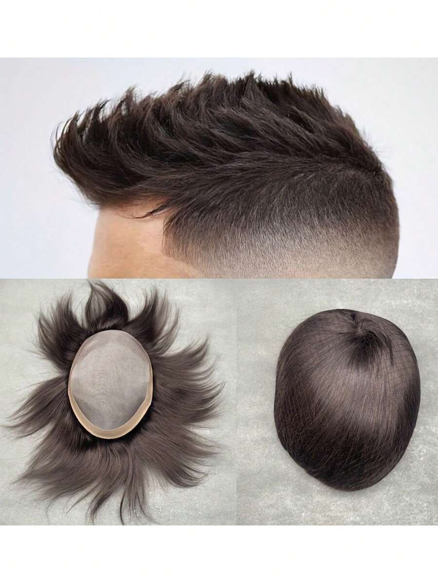 Monobloc Toupet Cheveux Homme 100% Densité Prothèse Capillaire Homme ...