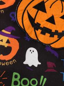 SHEIN Persoplay Kids Baby Boy Halloween Pumpkin & Ghost Print Snap Front Long Sleeve Romper ...