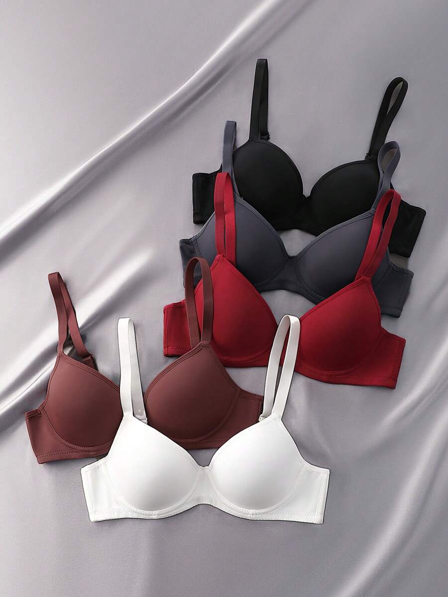 Shein Underwear&Sleepwear Basics 5pcs Lace Underwire Bras For Women ...