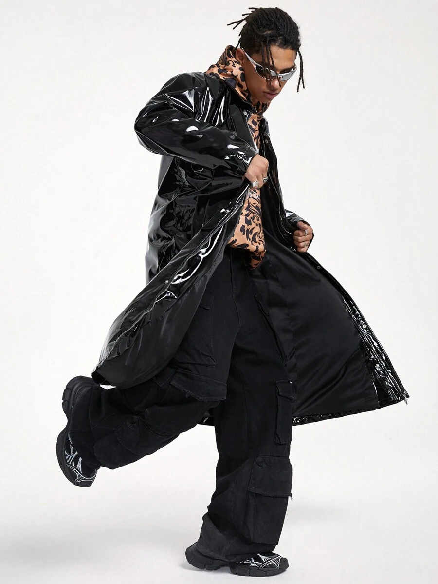 Manfinity StreetEZ Men's 4-Way Stretch Mirror Finish Loose Fit Long ...