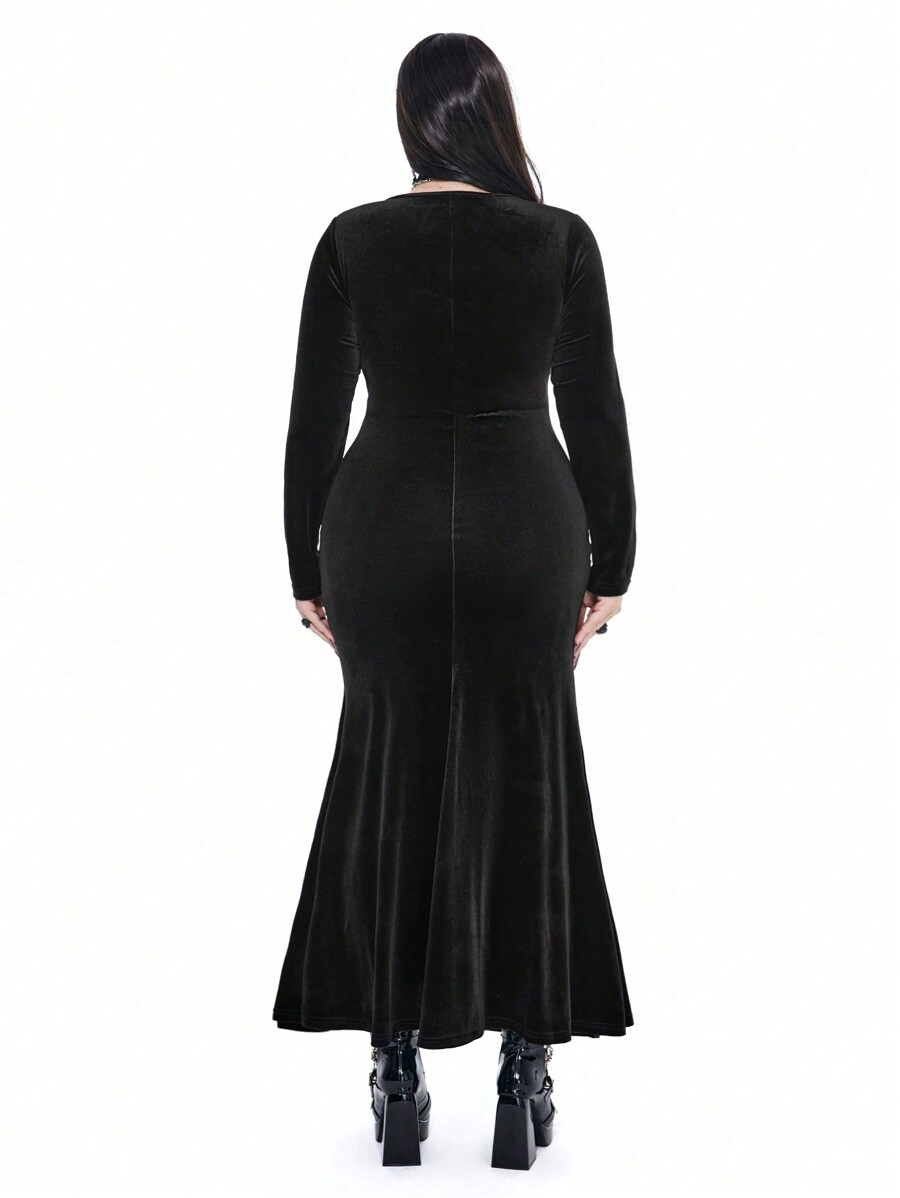 SHEIN Whyspr Plus Size Gothic Lace Dress, Dark Punk Style | SHEIN EUR