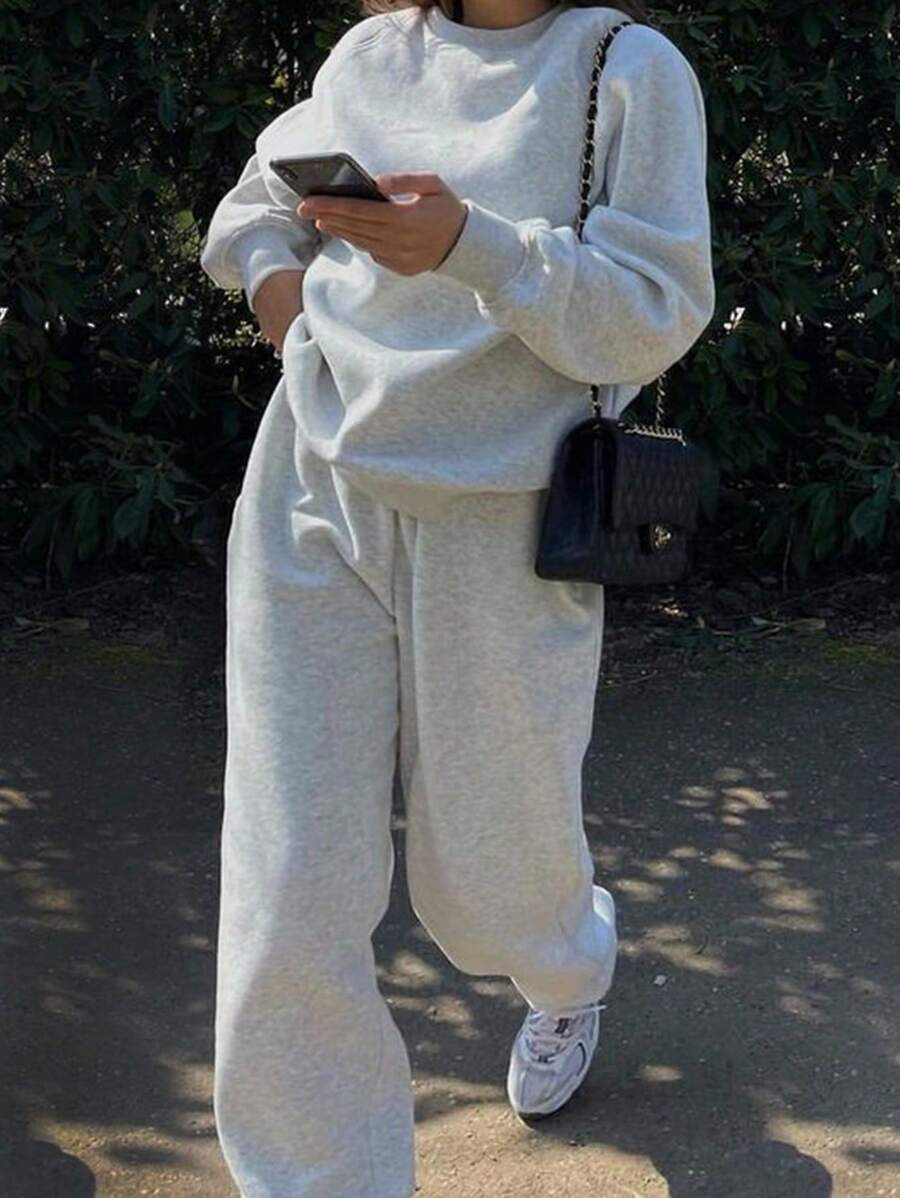 SHEIN 2pcs Set Women's Spring & Fall Sweatshirt & Pants | SHEIN USA