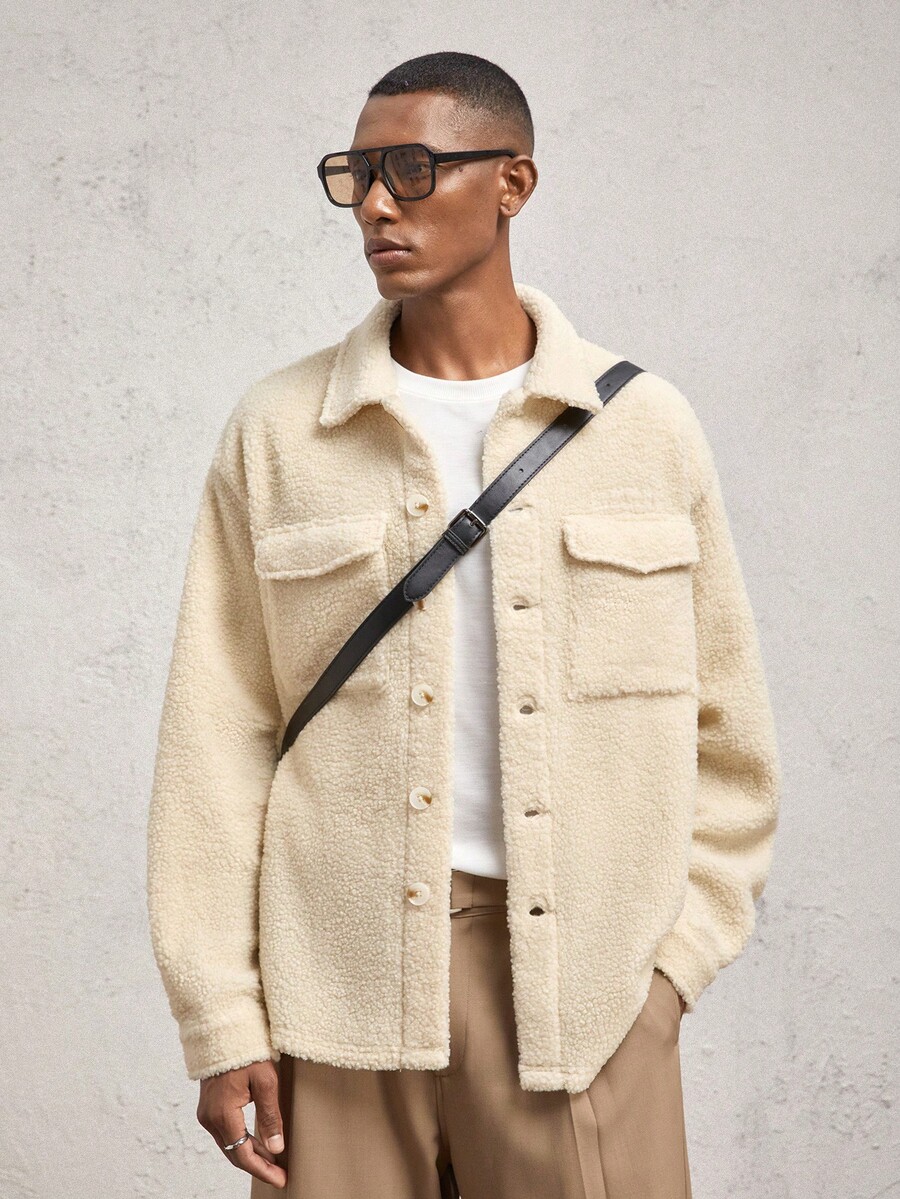 AKNOTIC Business Casual Men's Knitted Slim Fit Stand Collar Long Sleeve ...