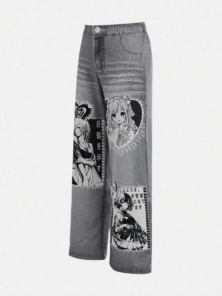 SHEIN 2pcs/Set Teen Girls Anime Girl Graphic Hoodie And Sweatpants ...