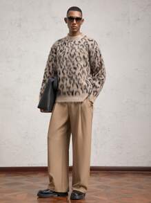 AKNOTIC Business Casual Men's Loose Fit Casual Leopard Print Graphic ...