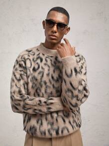 AKNOTIC Business Casual Men's Loose Fit Casual Leopard Print Graphic ...