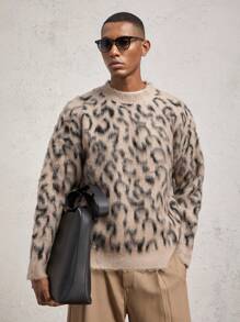 AKNOTIC Business Casual Men's Loose Fit Casual Leopard Print Graphic ...