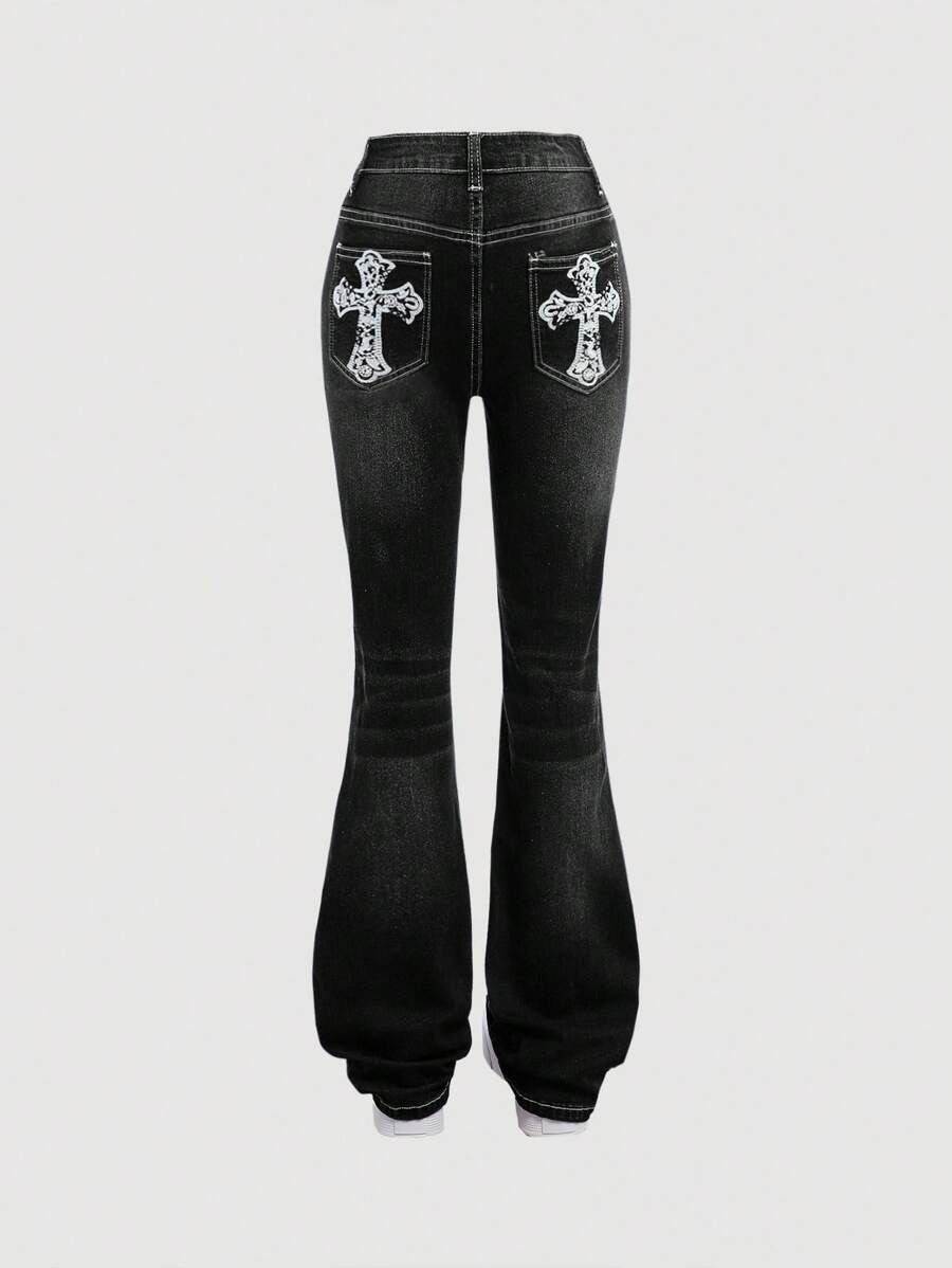 SHEIN Teen Girls Grunge Punk Y2k Retro Millennium Pocket Stars Moon ...