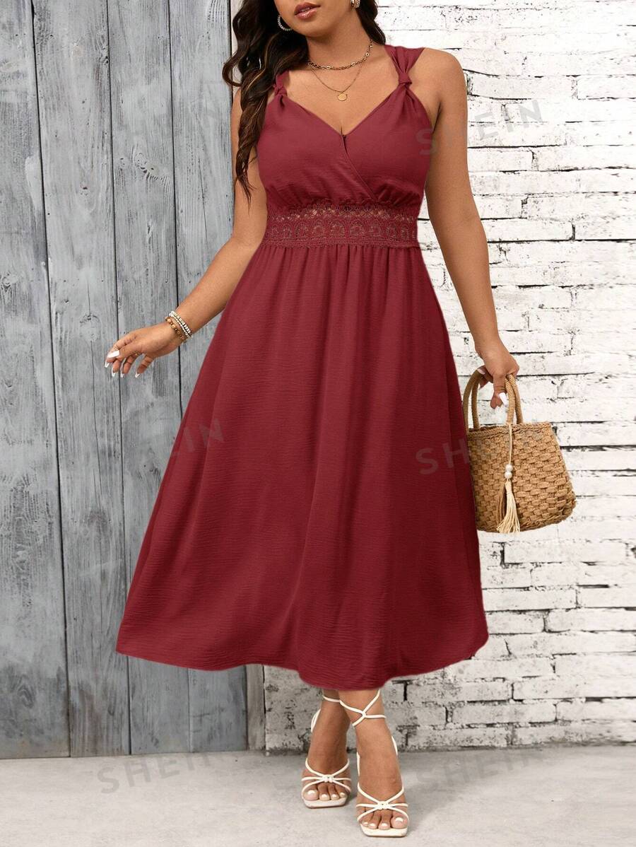 SHEIN Frenchy Vestido de Verão Plus Size Bridgerton com Textura de ...