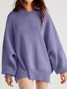 Women's Half Turtle Neck Loose Fit Drop Shoulder Sweater | SHEIN USA