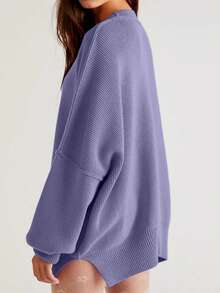 Women's Half Turtle Neck Loose Fit Drop Shoulder Sweater | SHEIN USA