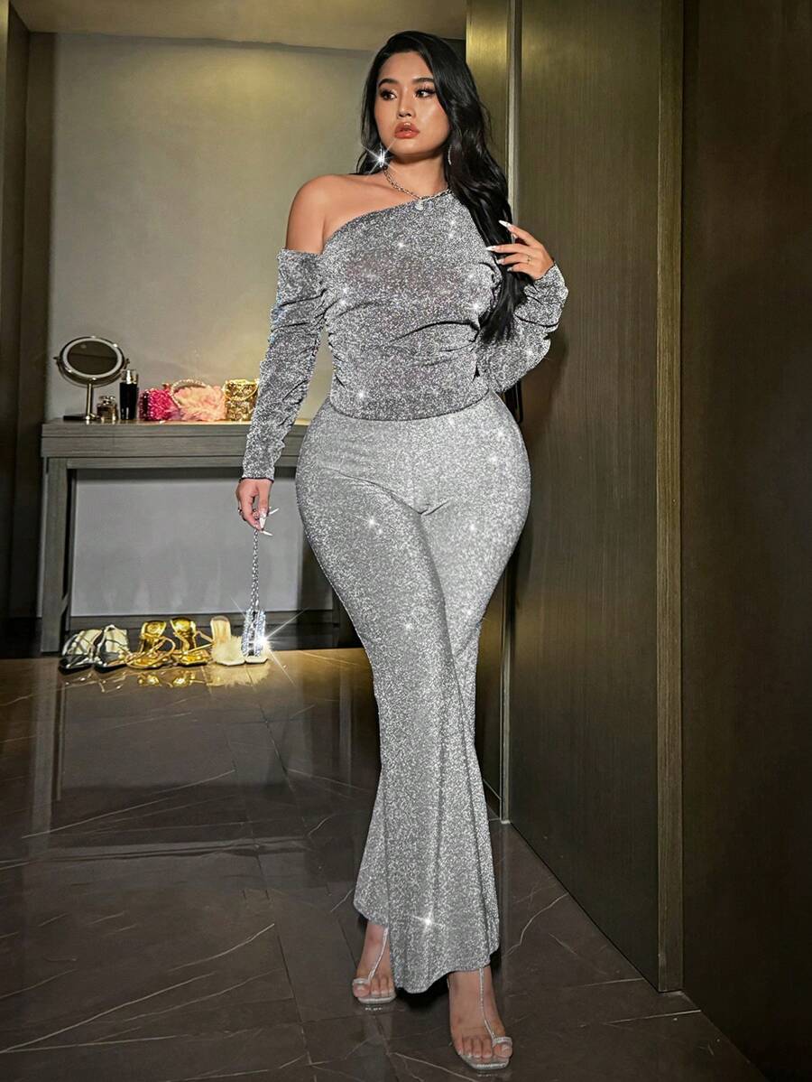 SHEIN Privé Plus Size Elegant Commute Office Intellectual High-End Afternoon Tea Sexy Date Music ...