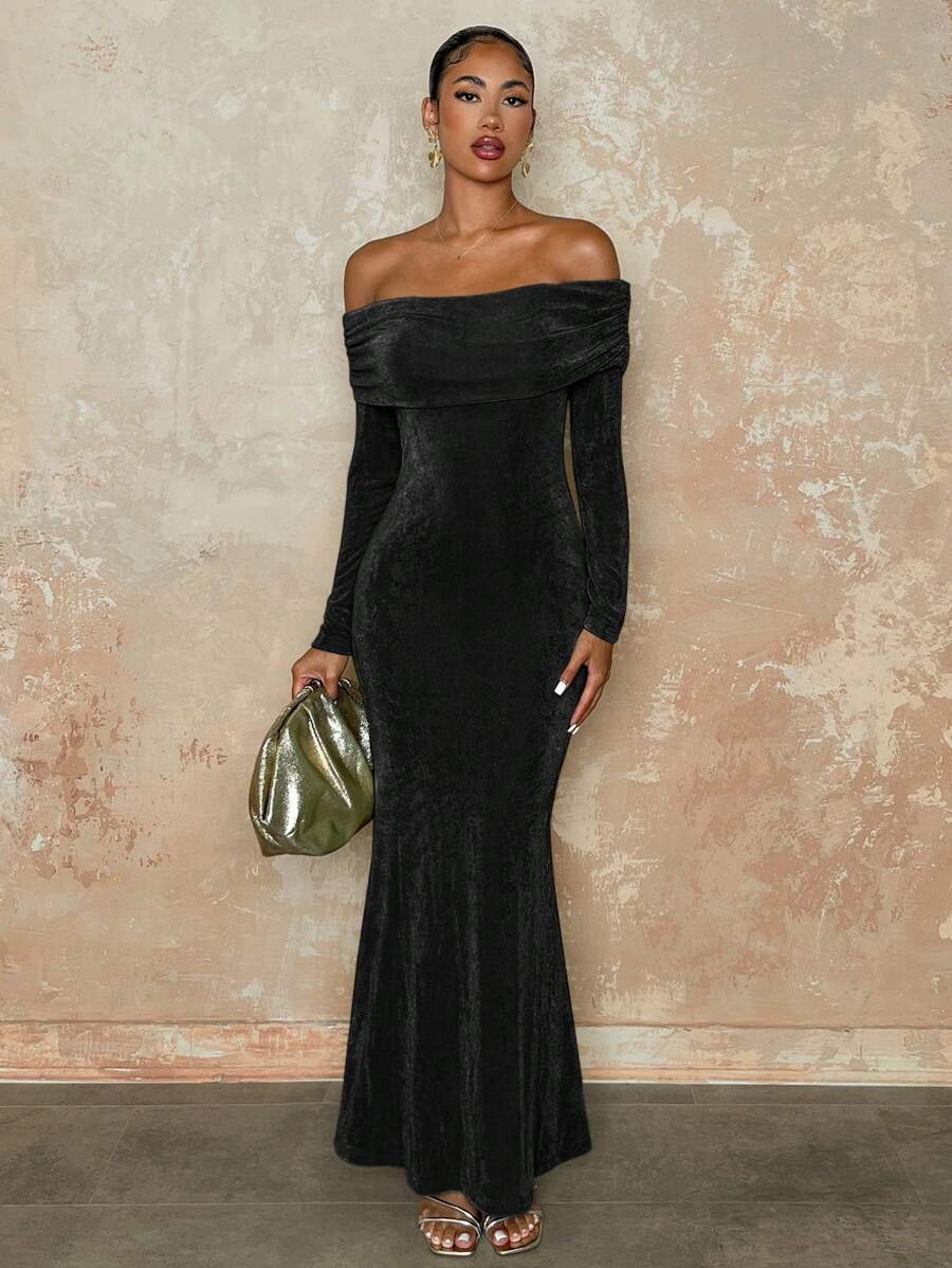 SHEIN BAE Damen langärmeliger slim fit figurbetonter Jumpsuit mit ...