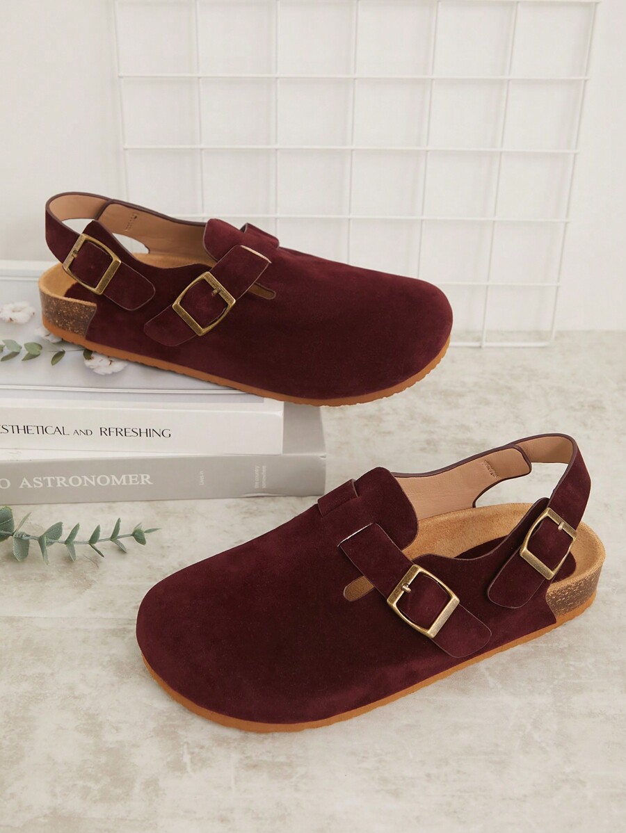 SHUZIA Women's Round Toe Cork Footbed Slide Clogs With Adjustable ...