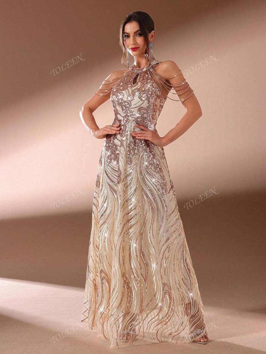 Robe de soirée de gala formelle pour femmes (très ornée), robe de ...