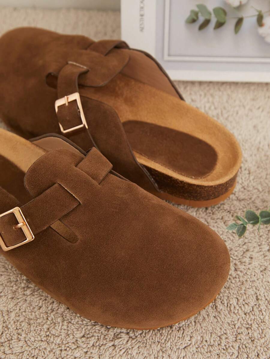 SHUZIA Women's Round Toe Cork Footbed Slide Clogs With Adjustable ...