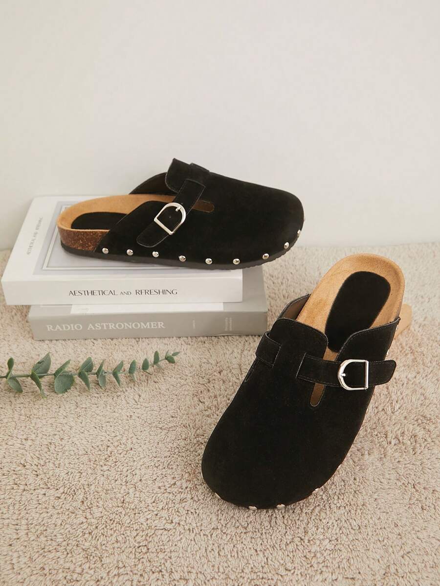 SHUZIA Women's Round Toe Cork Footbed Slide Clogs With Adjustable ...