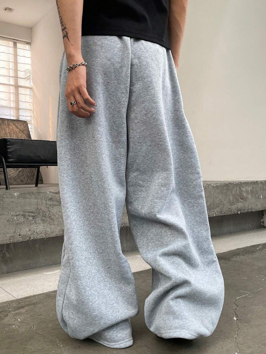 Manfinity Homme Men's Solid Color Drawstring Loose Sweatpants With ...