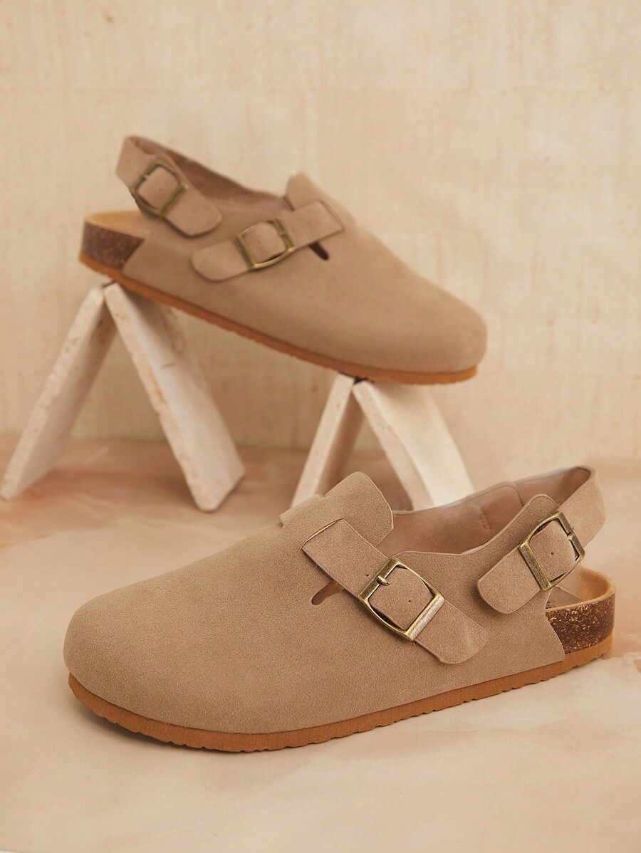 SHUZIA Women's Round Toe Cork Footbed Slide Clogs With Adjustable ...