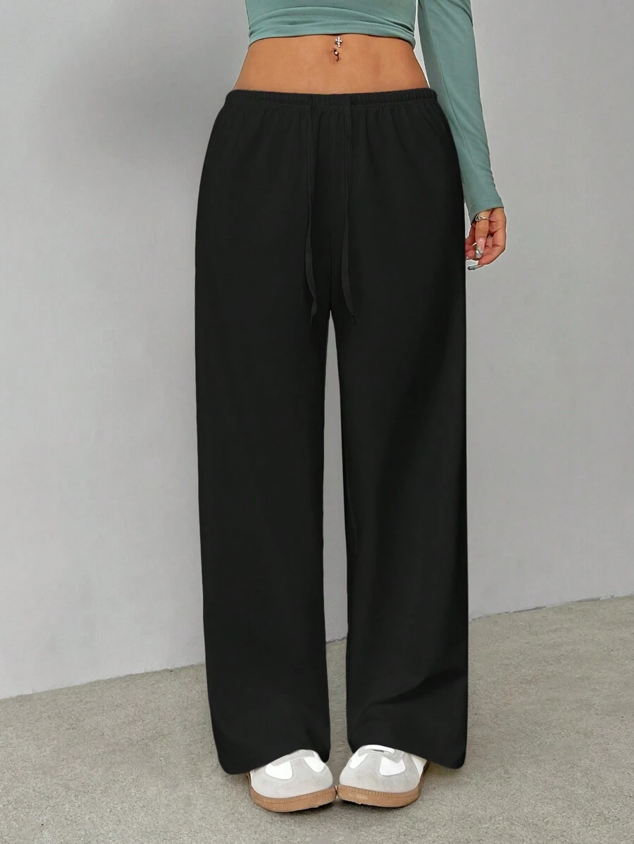 SHEIN PETITE Soft White Knitted Home Pants, Loose Pants | SHEIN USA