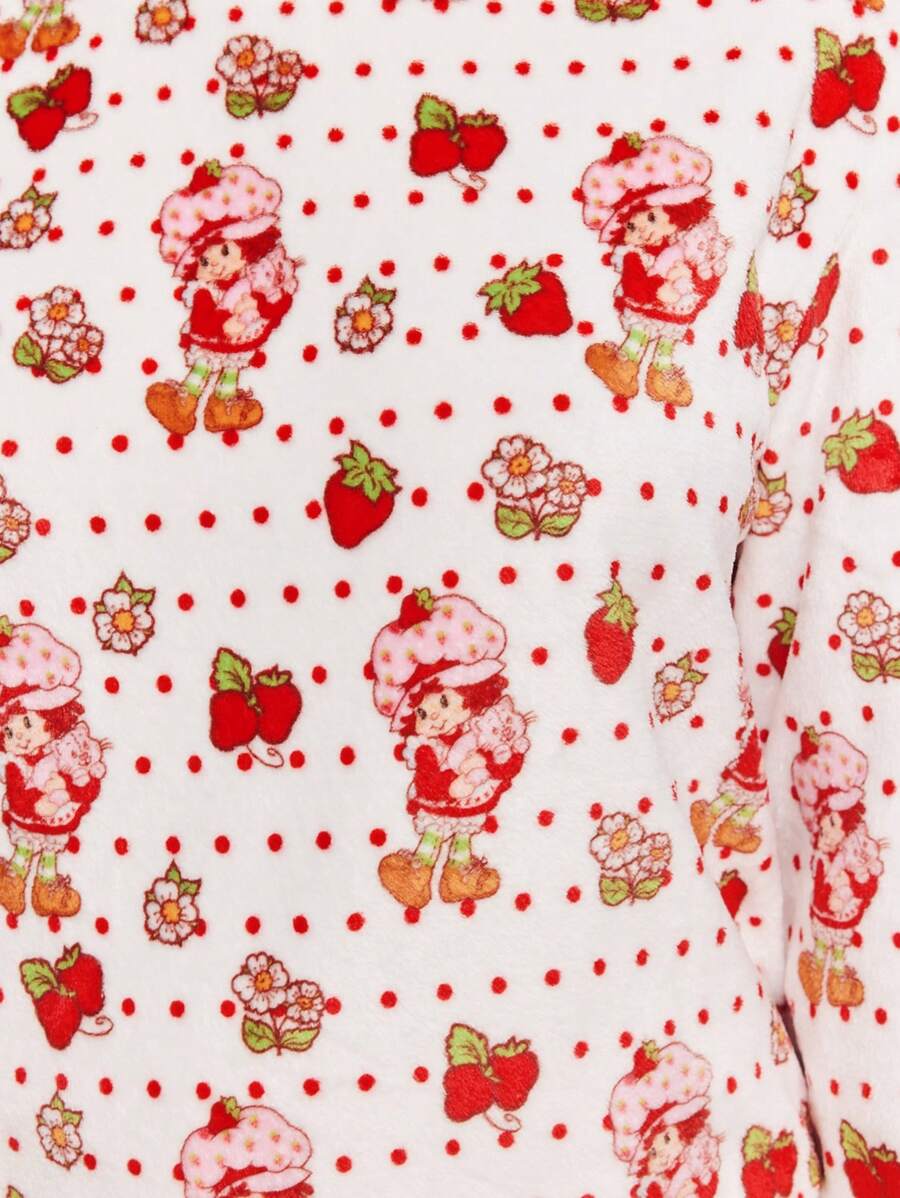 Strawberry Shortcake X SHEIN Women's Cartoon Character And Strawberry ...