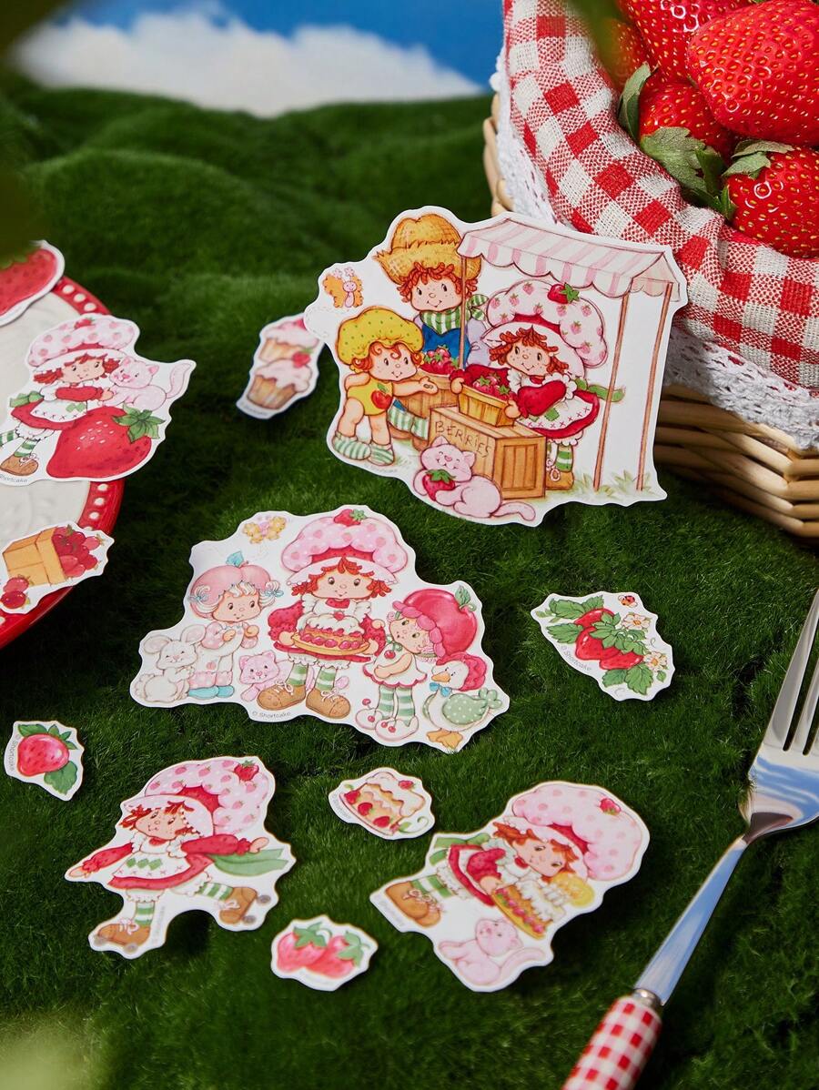 Strawberry Shortcake X SHEIN 42pcs Cute Cartoon Character And ...