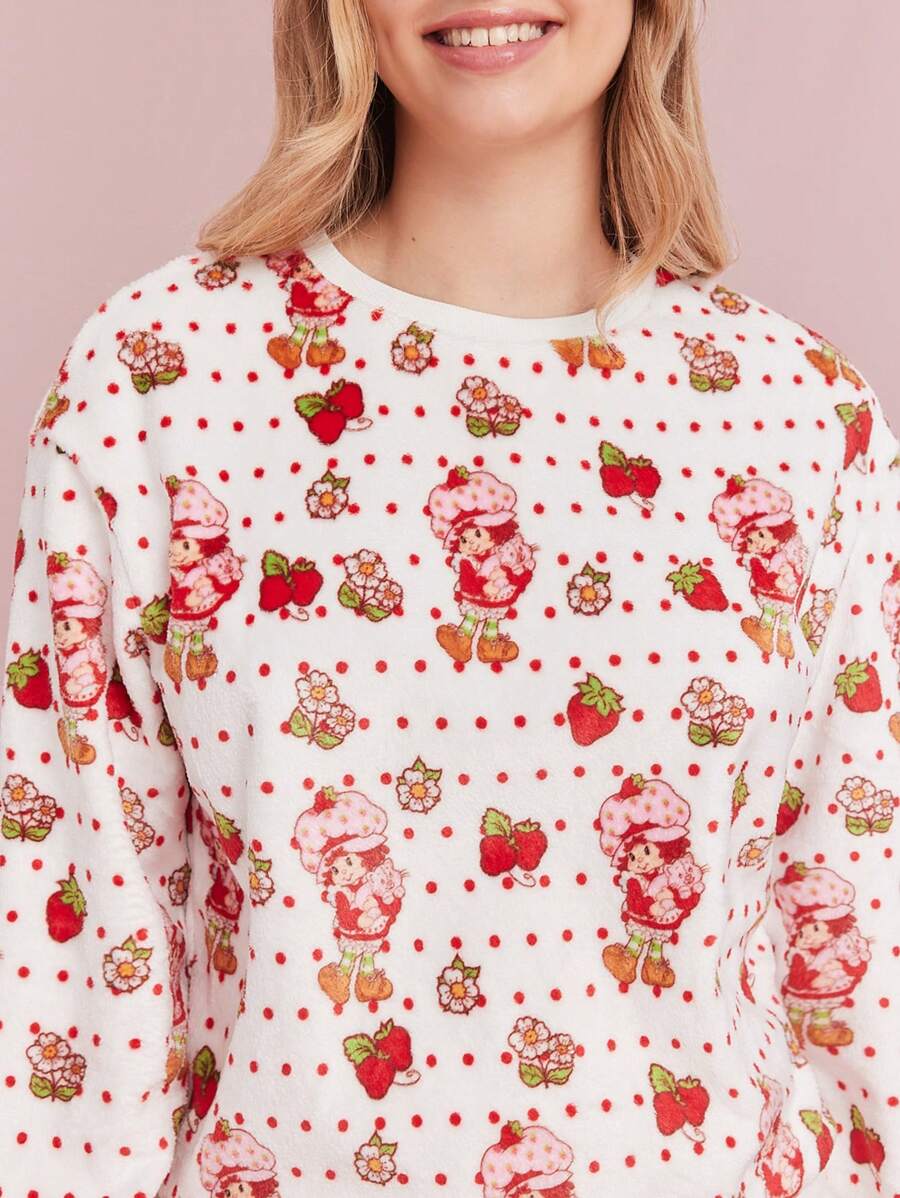 Strawberry Shortcake X SHEIN Women's Cartoon Character And Strawberry ...