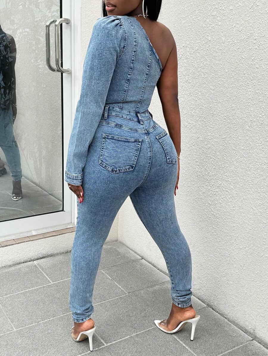 Slaydiva Women's Denim Overalls And Jumpsuits Sexy Bodycon Stretch Long ...