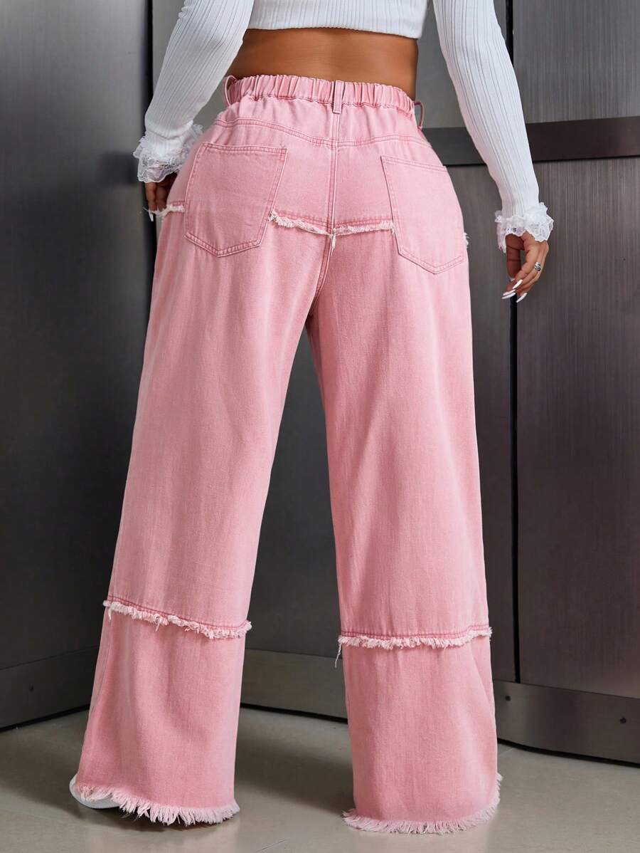 SHEIN ICON Jeans amples à jambe large, décontractés, avec poches et ...