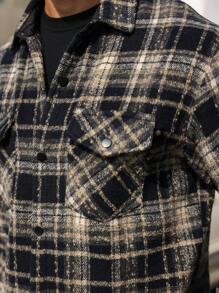 Manfinity Bizformal Men's Casual Plaid Shacket, Autumn Colorful Cargo ...