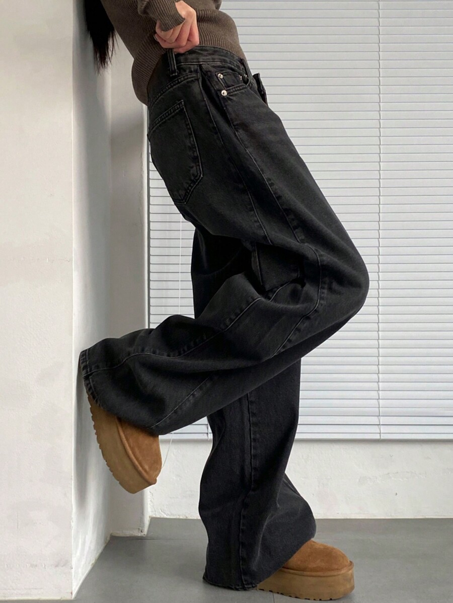 DAZY Women's Loose Straight Leg Long Street Style Baggy Jeans | SHEIN USA