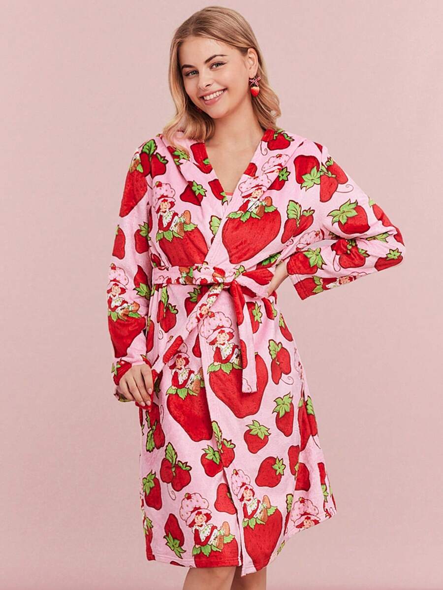 Strawberry Shortcake X SHEIN Fall And Winter Pink Sweet And Cute ...