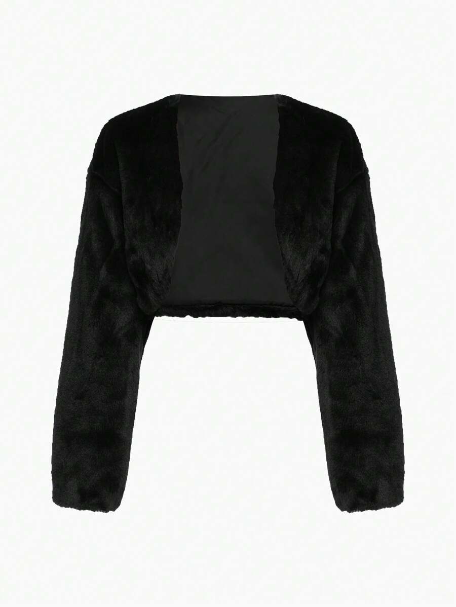 Tween Girl Fluffy Short Cardigan Jacket, Soft & Cozy Fleece Jacket For ...