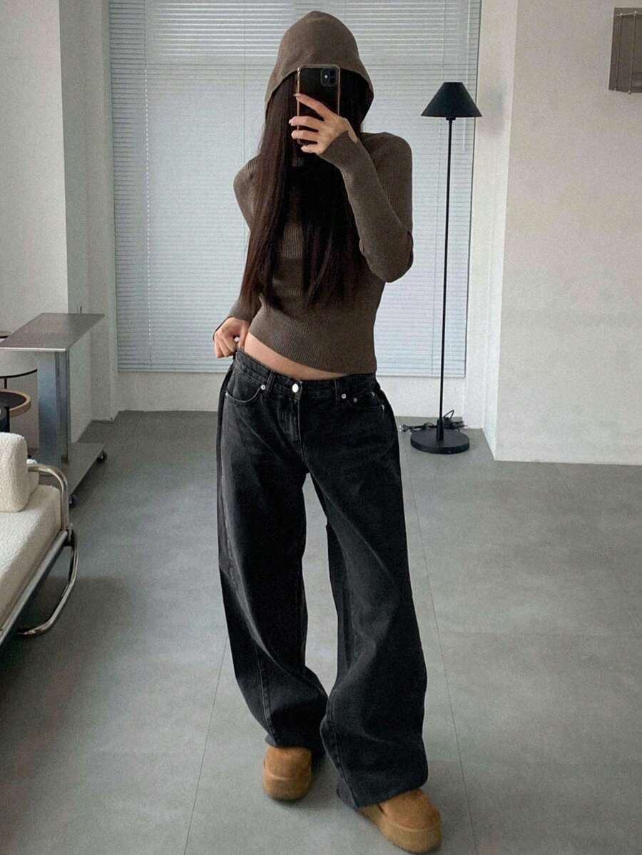 DAZY Women's Loose Straight Leg Long Street Style Baggy Jeans | SHEIN USA