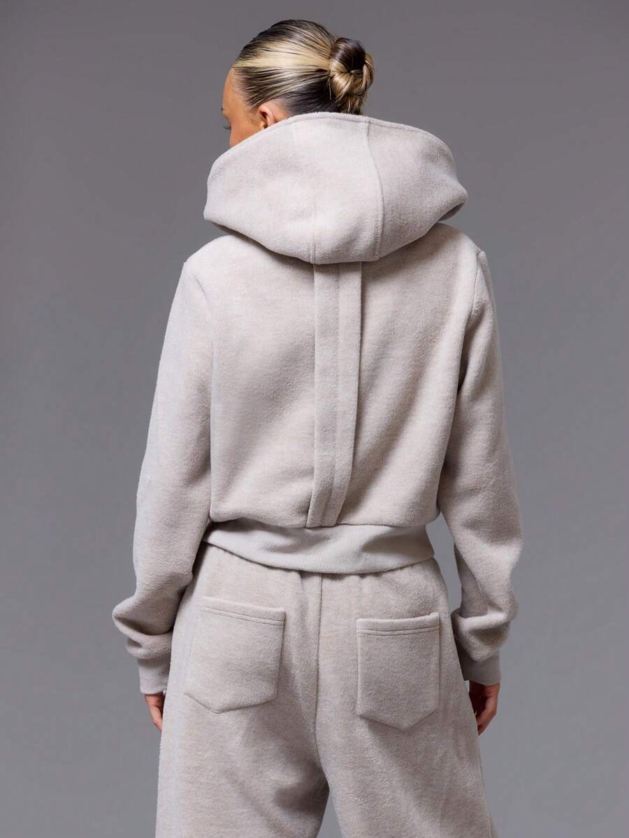 MUSERA Structured Long Sleeve Cuffed Hooded Jacket | SHEIN USA