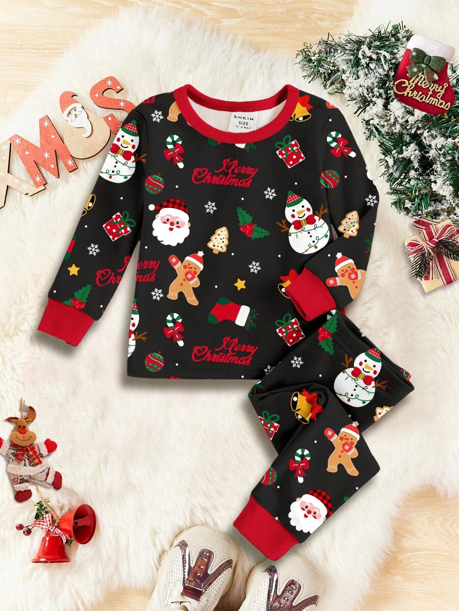 SHEIN Christmas Gingerbread Man, Snowman, Santa, Young Girl Casual ...