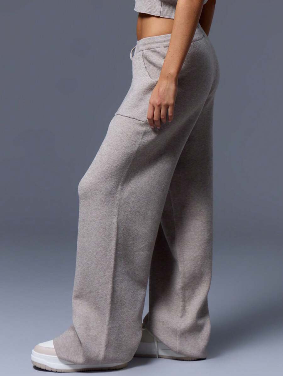 Musera Knitted Large Pocket Detail Tie Waist Trousers Spring Y2k 90s Casual Cute Easter Shein Usa