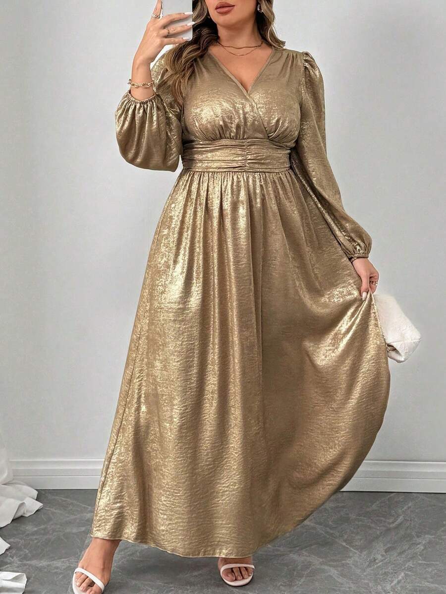 SHEIN Privé Robe à taille marquée avec effet métallique, pour l'automne ...