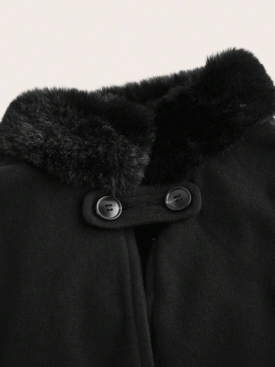 SHEIN Sweetro Plus Size Retro Patchwork Fluffy Trim Lapel Lolita Style ...