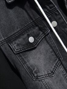 Manfinity Hypemode Men's Button Front Long Sleeve Pocket Casual Denim ...