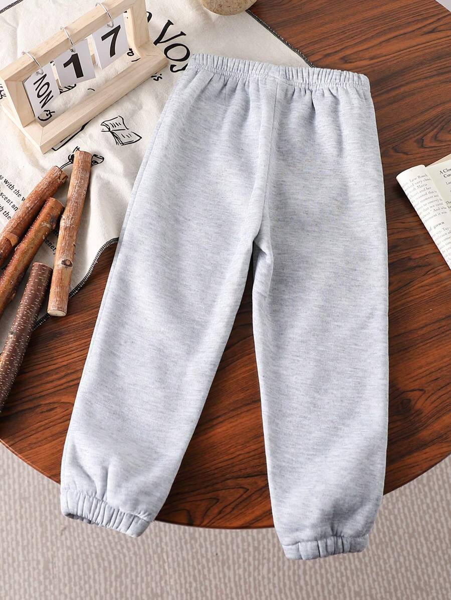 Tween Girls Solid Color Casual Style Sweatpants, Suitable For Leisure ...