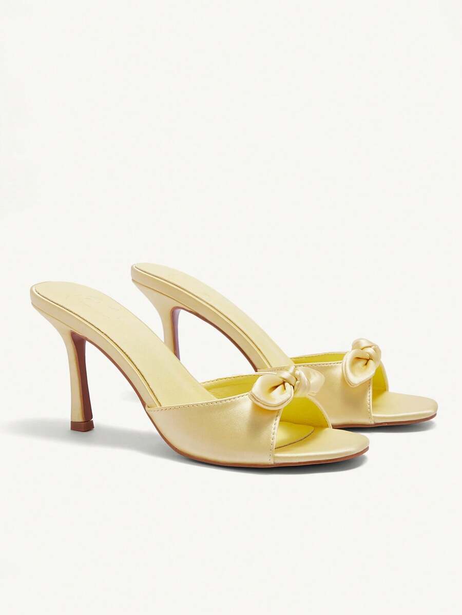 CUCCOO CHICEST Brown PU Women Pointy Toe High Heel Mule Sandals Spring ...