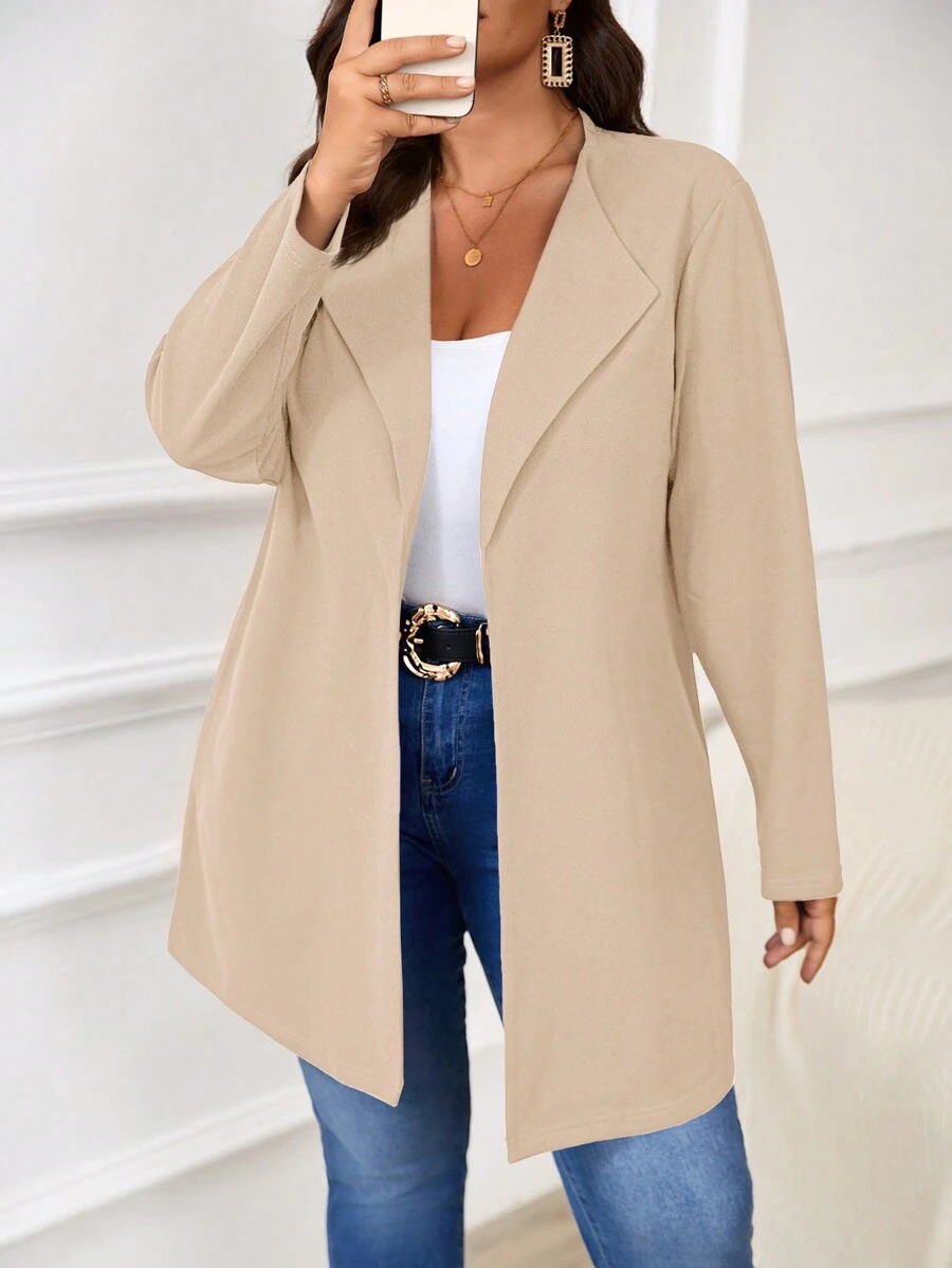 SHEIN Privé Giacca casual di media lunghezza di colore blu navy per ...