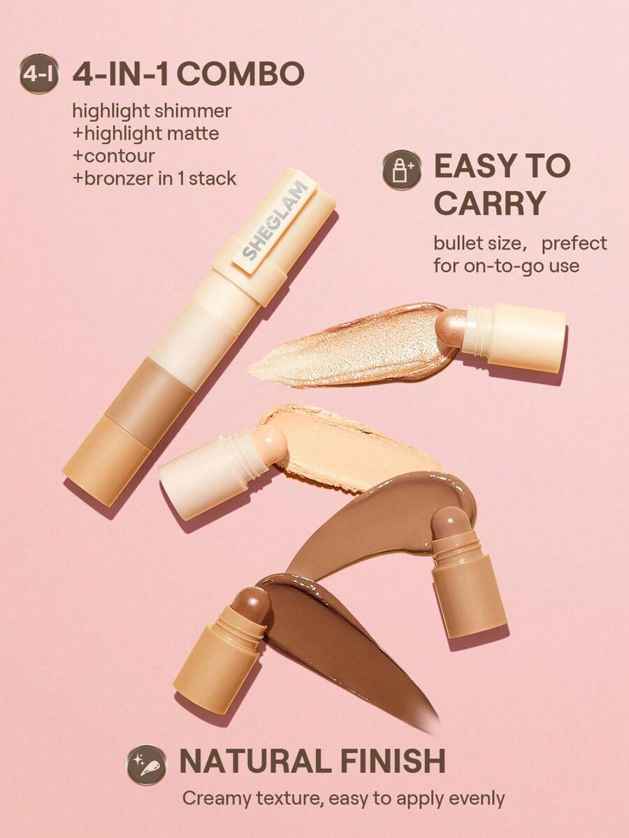 SHEGLAM Multi-Glam Face Pen-Deep 9-Color Contour Stick Non-Greasy Long ...