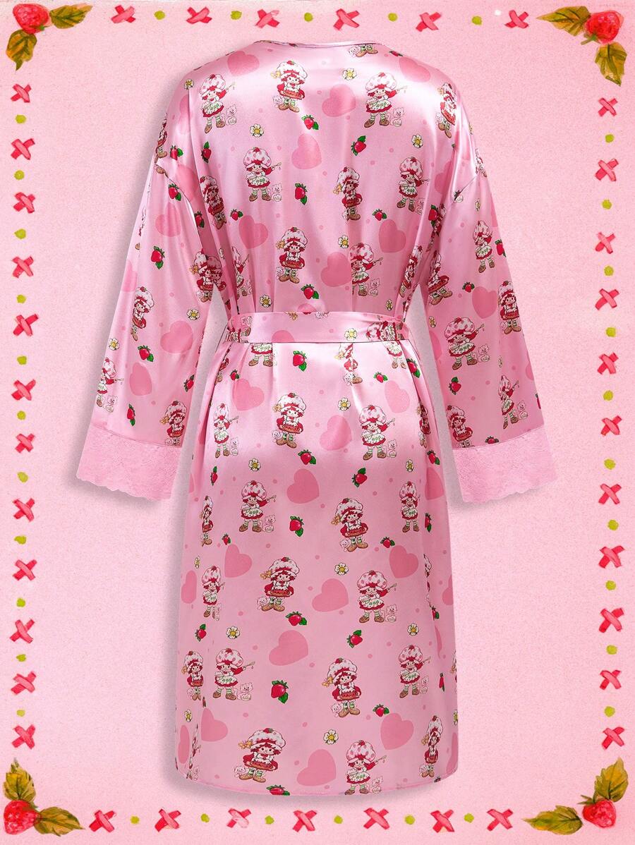 Strawberry Shortcake X SHEIN Women Cartoon Character And Strawberry ...