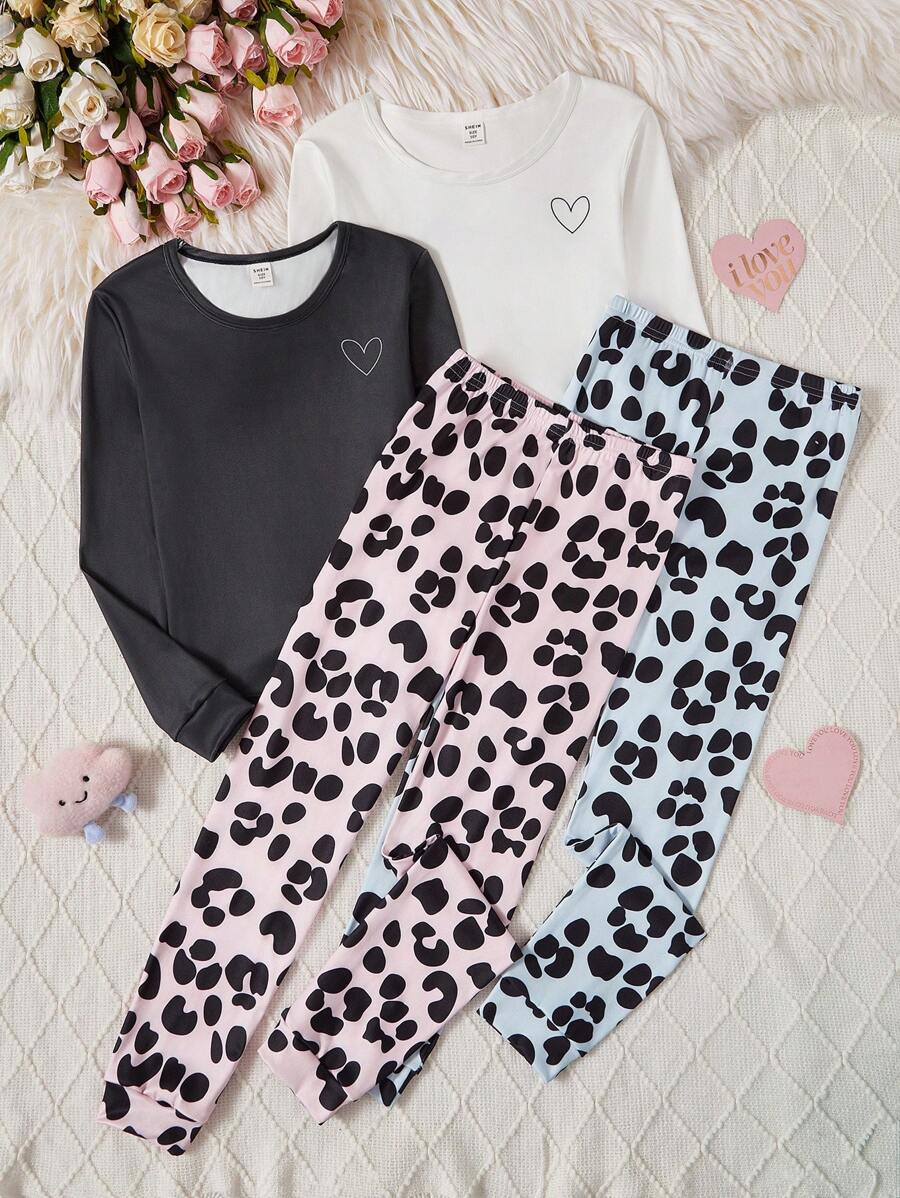 Tween Girls Pajama Set, Milk Silk 220g Digital Printing, Long Sleeve ...