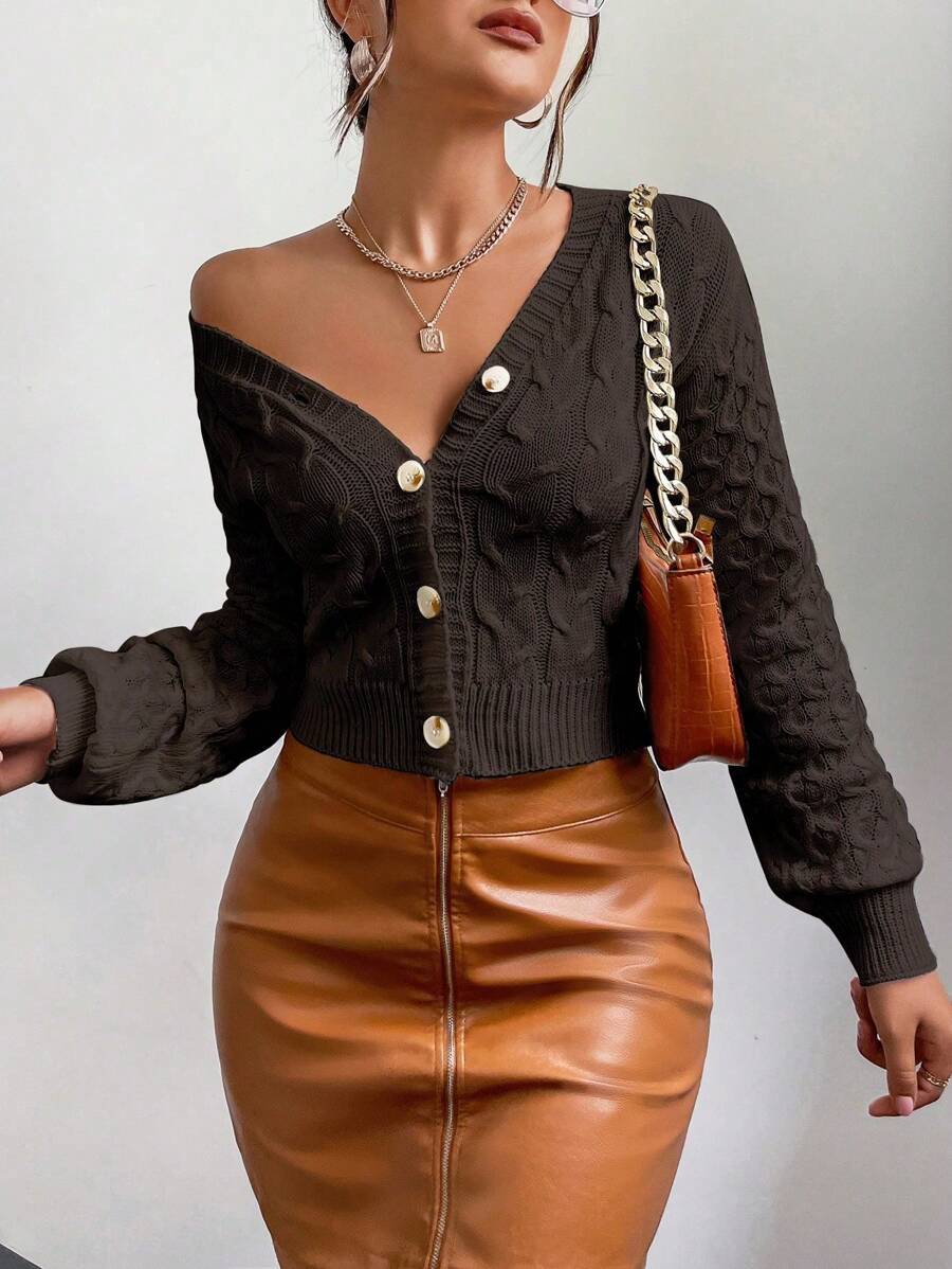 EMERY ROSE Women's Solid Color Front Button Long Sleeve Casual Top Fall ...