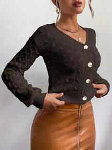 EMERY ROSE Women's Solid Color Front Button Long Sleeve Casual Top Fall ...