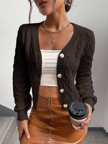 EMERY ROSE Women's Solid Color Front Button Long Sleeve Casual Top Fall ...